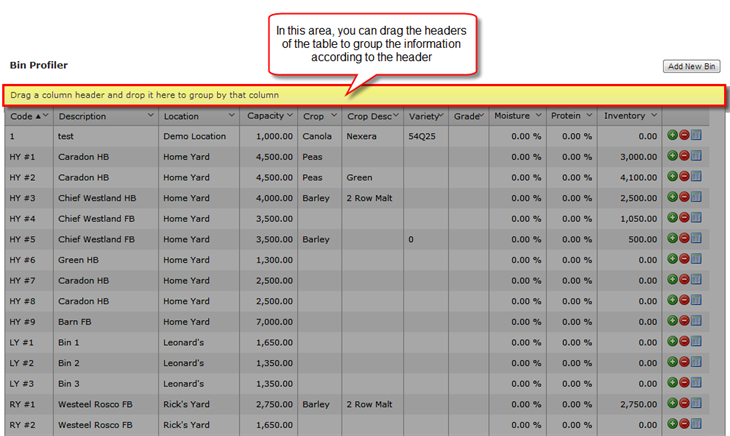 Group, Sort, Filter, and Customize Bins - Agri-Data Solution