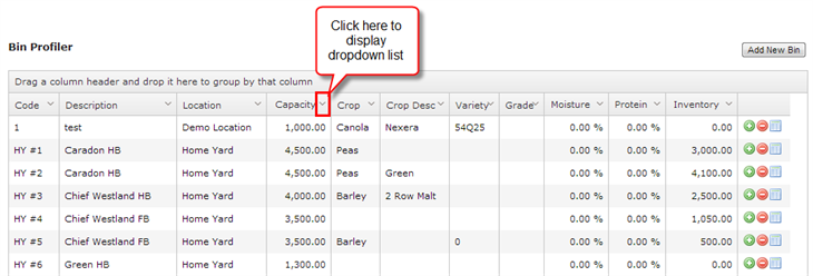 Group, Sort, Filter, and Customize Bins - Agri-Data Solution